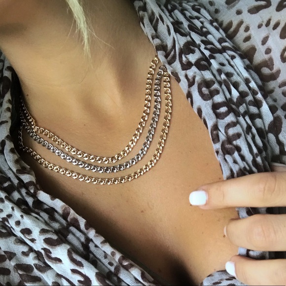 Heiress Blank | Jewelry | Twotone 3 Layer Chain Necklace | Poshmark